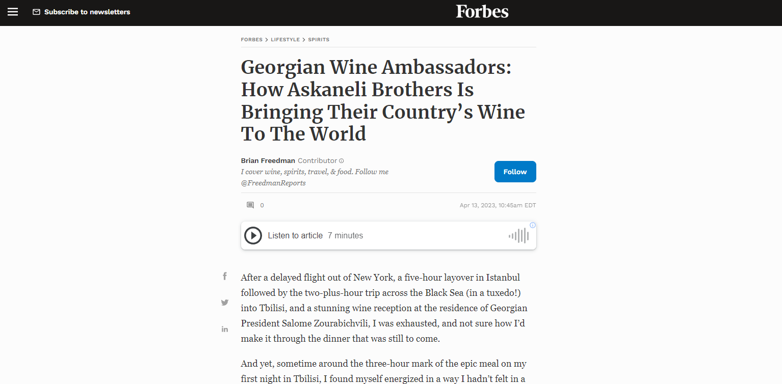 Askaneli Wines: Leading the Rise of Georgian Wines and Spirits, as ...